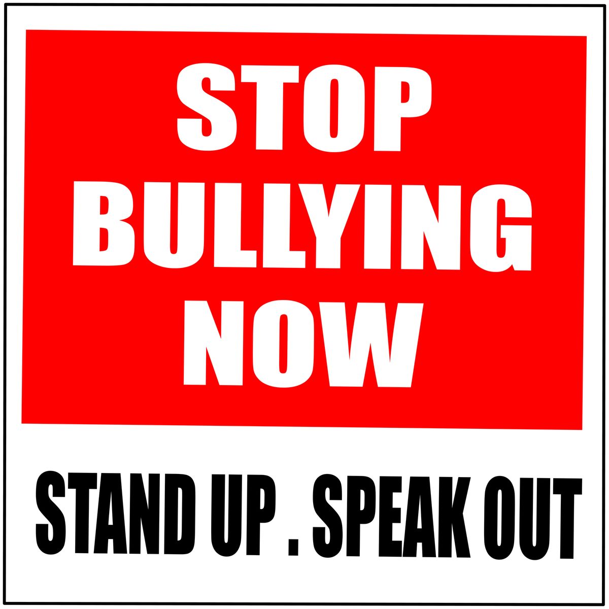 Stop Bullying Now, Stand Up, Speak Out Sign 44x44cm - 2 Pack | Shop ...