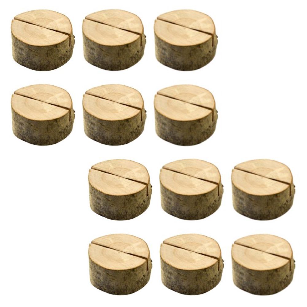 Craft Natural Mini Wooden Memo Sticky Note Card Holder Set of 12 (4cm ...