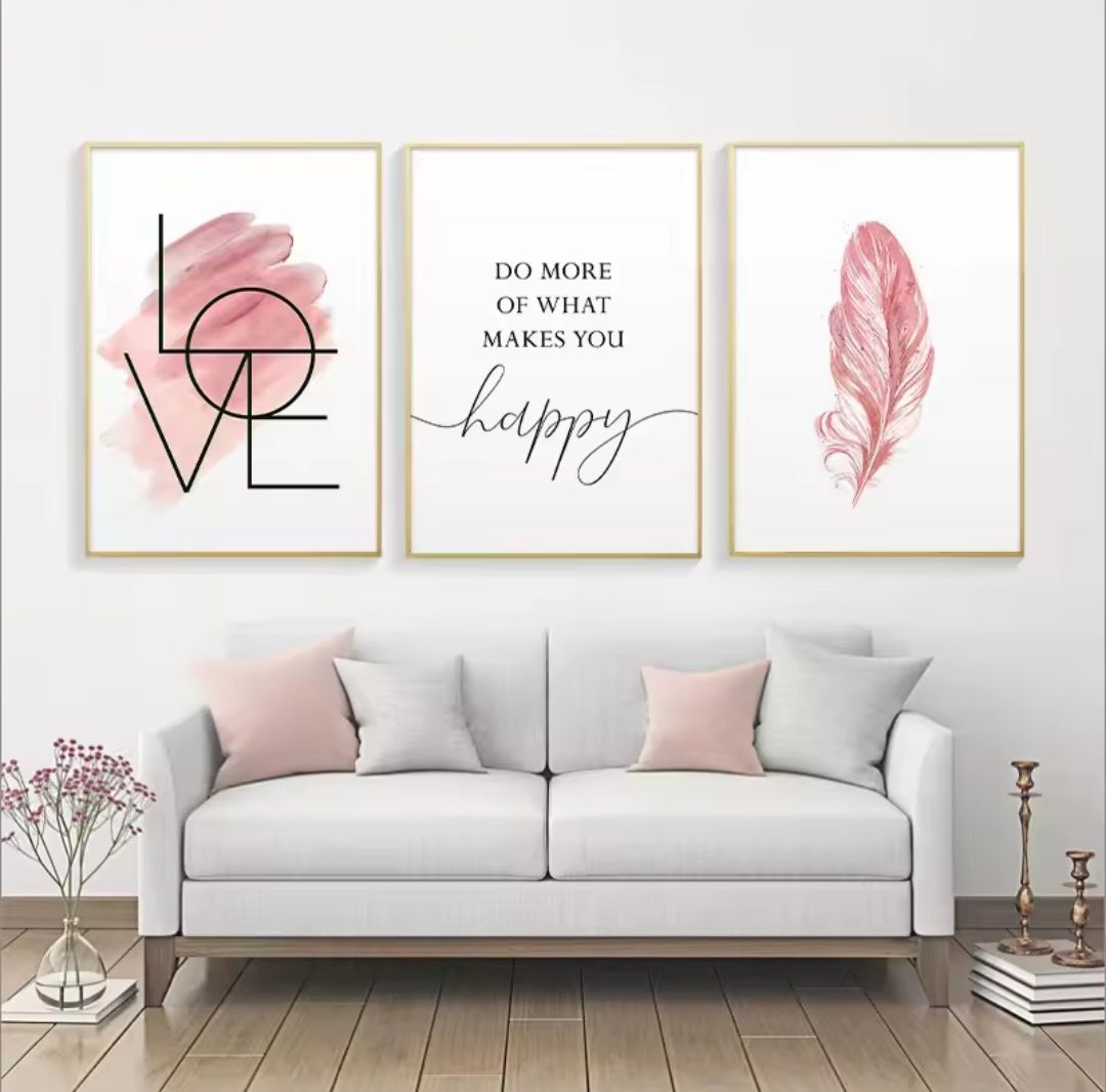 Canvas Wall art: Three - Piece - Pink Set | Shop Today. Get it Tomorrow ...