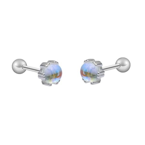 Moonstone Stud Earrings With Ball Fastner | Shop Today. Get it Tomorrow ...
