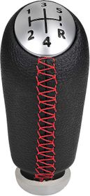 5 Speed Leather Gearknob with Red Stitching Compatible with Nissan ...