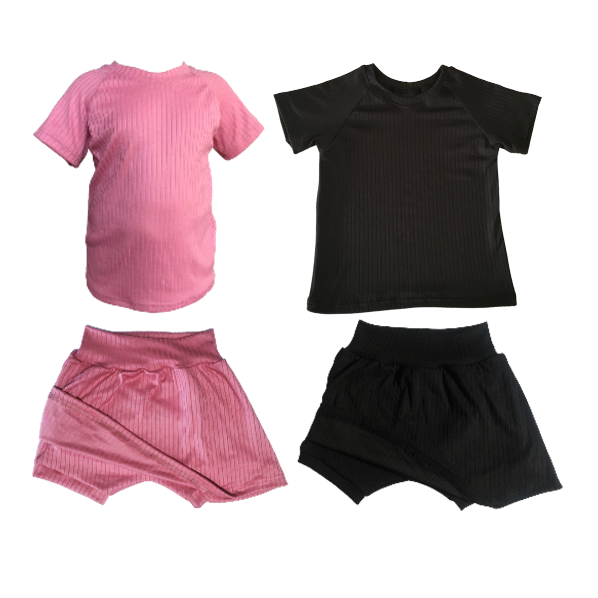 Kids Clothing Combo - 2T-Shirts & 2Skorts - Black & Pink | Shop Today ...