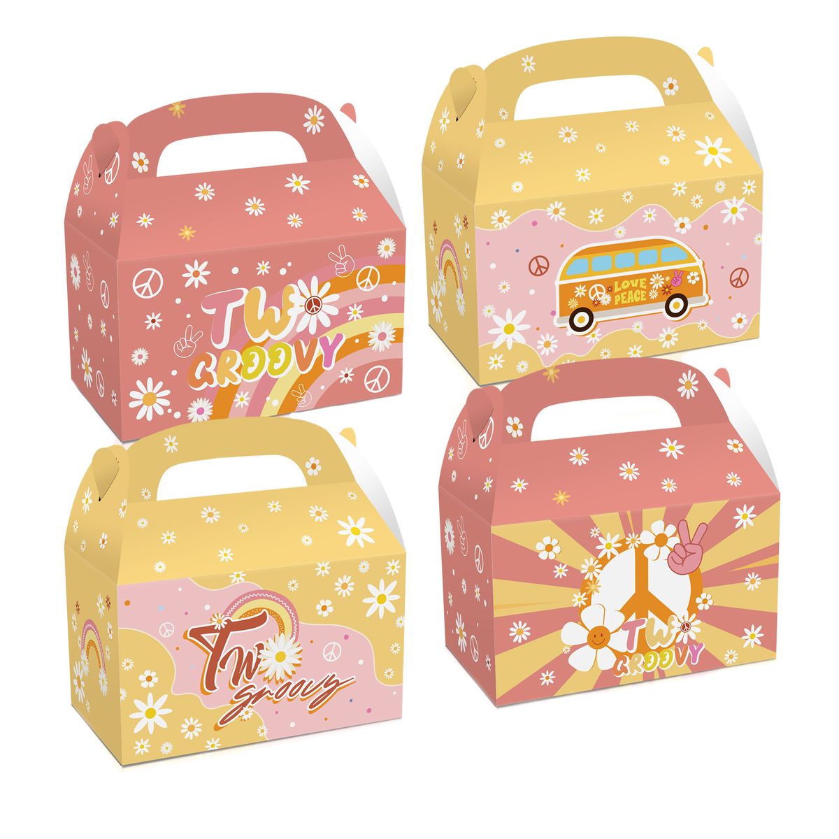 Party Favor Boxes - Two Groovy Hippy Theme - 12 Boxes | Shop Today. Get it Tomorrow! | takealot.com