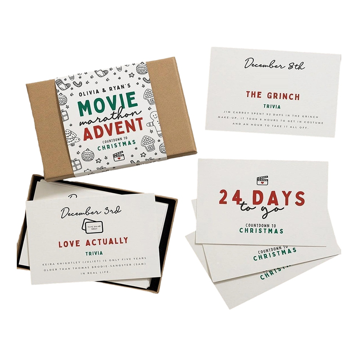 Christmas Advent Calendar Cards 24 Days Greeting Card Commemorate A ...
