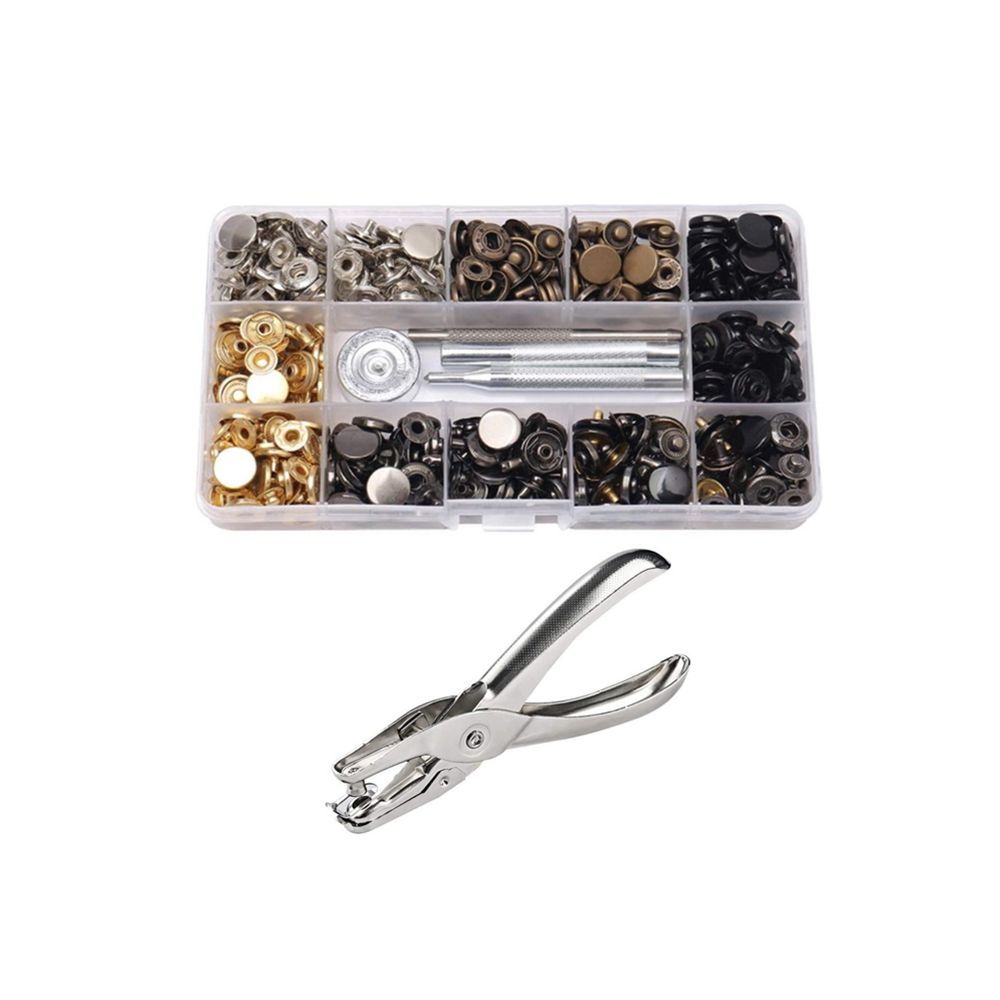 120 Sets Metal Snap Button Kit Snap Buttons Pressing Tools Kit | Shop ...