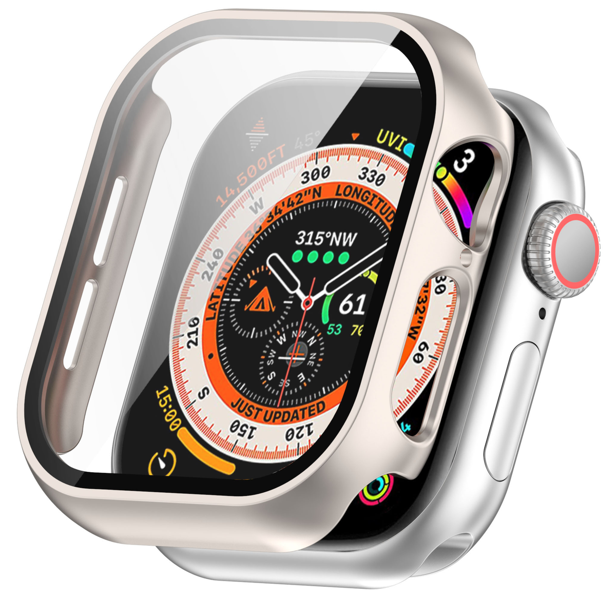Comealong Multicolor Hard Case Inbuilt Screen Cover For Apple Watch10 ...