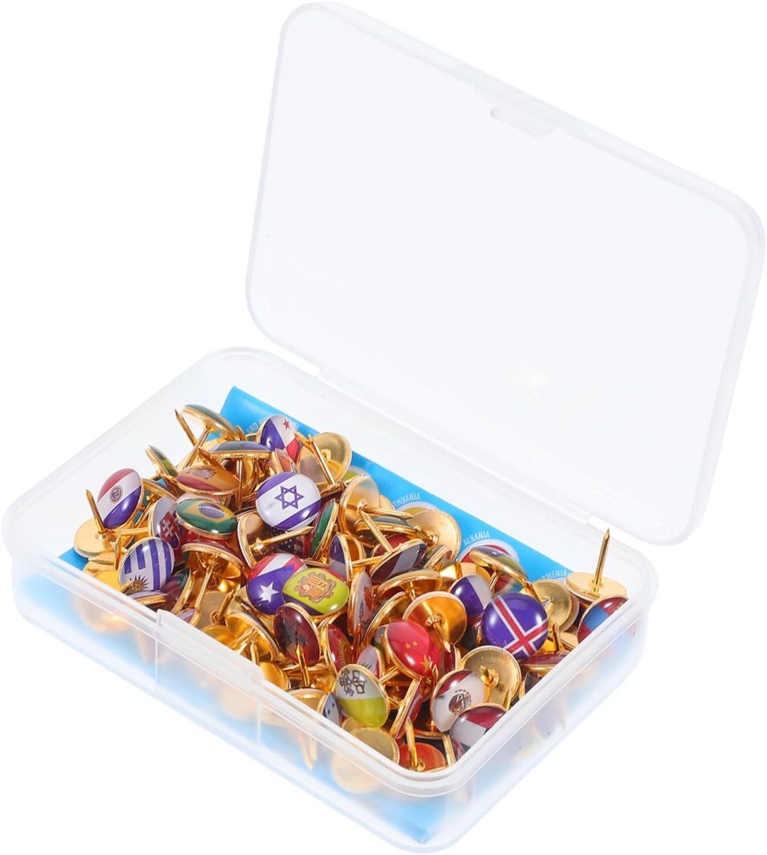 Metal Flag Push Pins Set 100pcs World National Flags for Corkboard ...