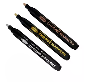 Permanent Markers - Chrome Metallic Set of 3. Gold/Copper/Silver(3mm ...