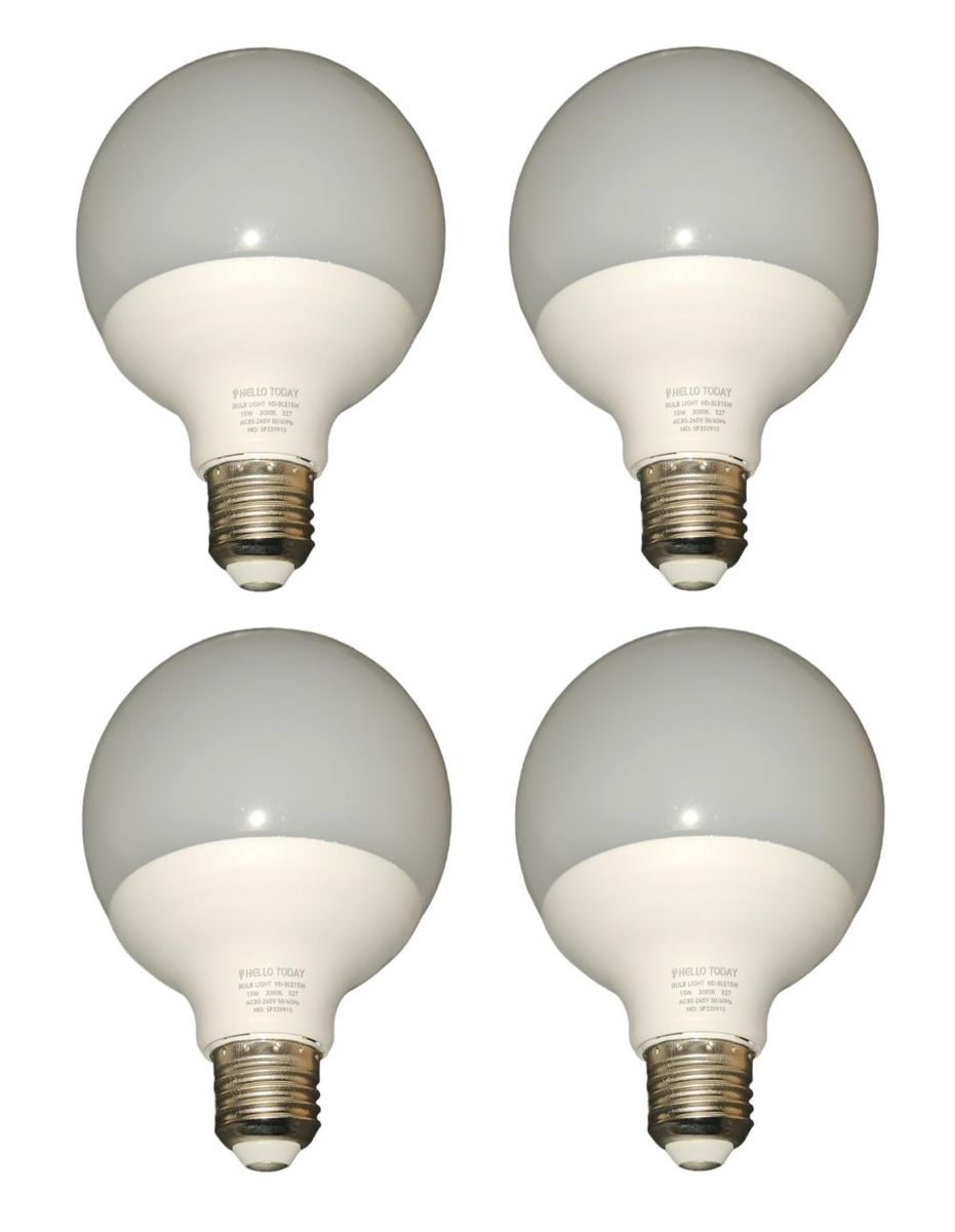 Hello Today G95 E27 LED 15W Light Bulb - 4 Pack - Warm White | Shop ...