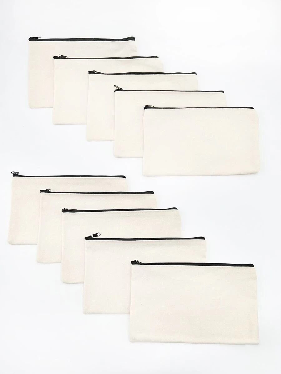 5 Canvas Zipper Pouch Plain for DIY decorating | Shop Today. Get it ...
