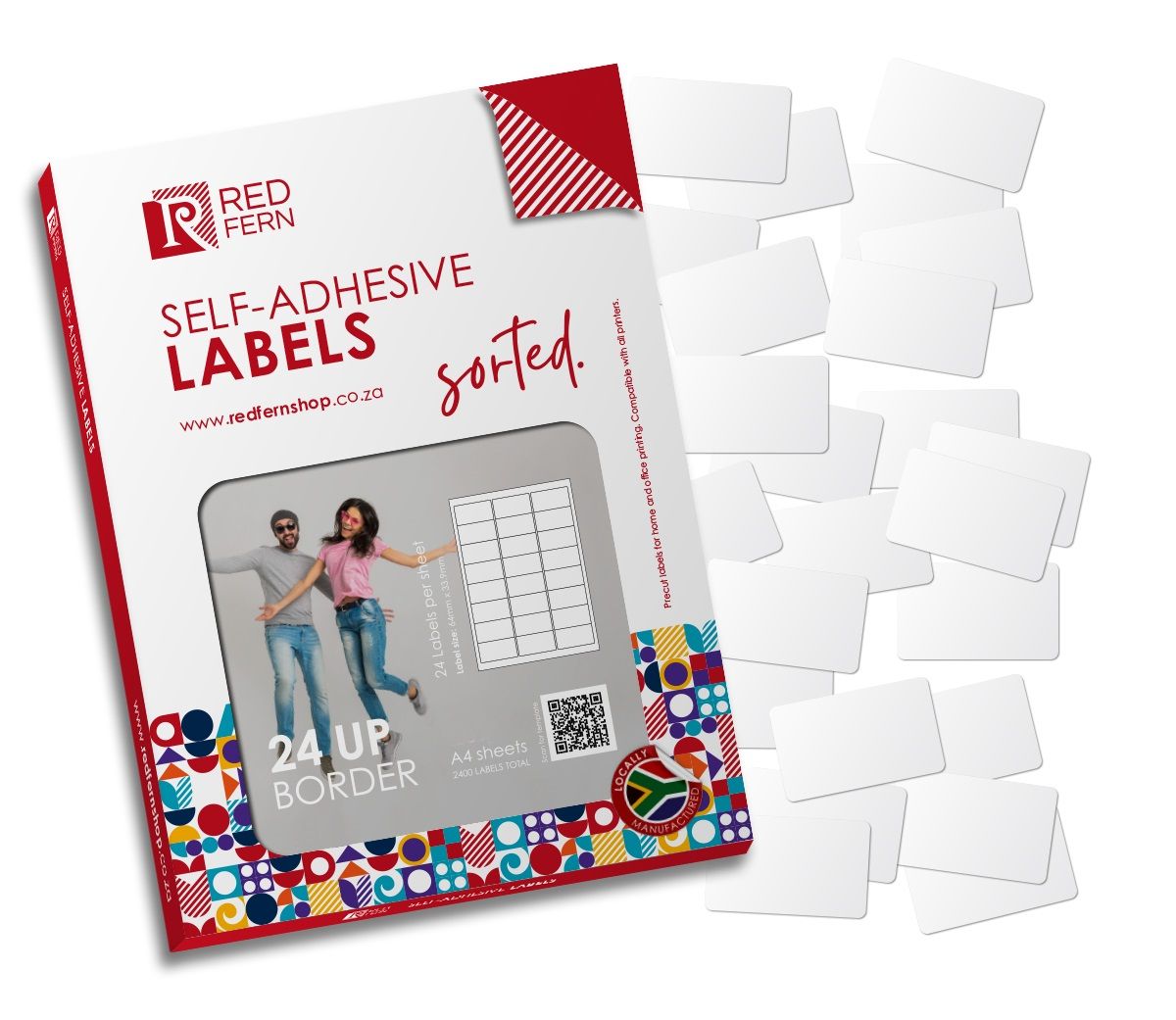 Redfern Bordered 24up A4 Self-Adhesive Labels 100 Sheets | Shop Today ...