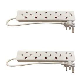 2 x 5Ways Multiple Socket-Outlets With Cord Extension Set Safety ...