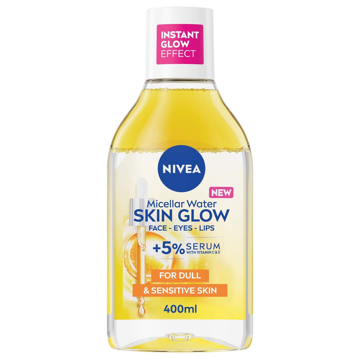 NIVEA Skin Glow Serum-Infused Micellar Face Cleansing Water, 400ml ...