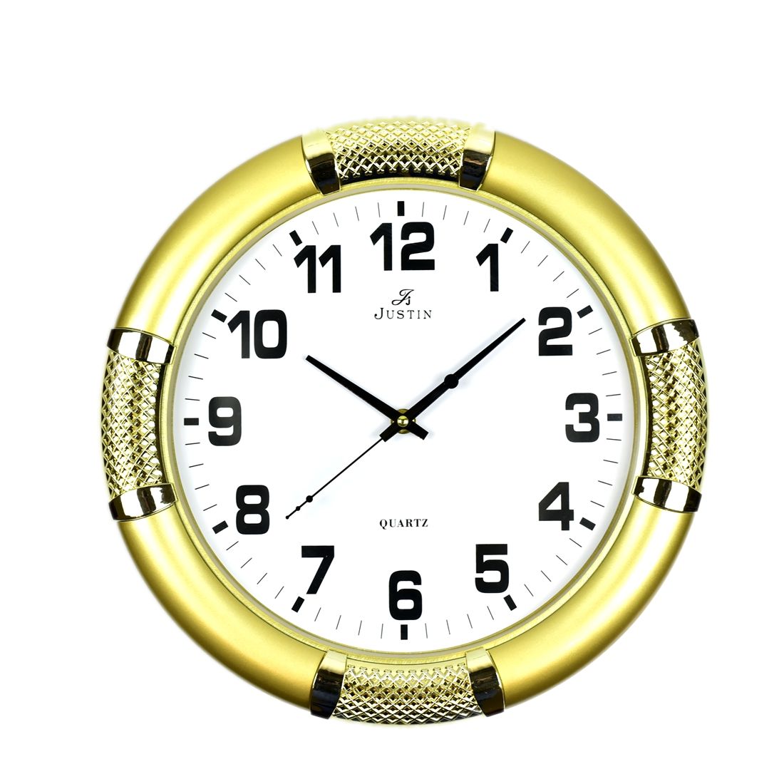 Justin 33cm Gold Circle White Face Round Type Quartz Wall Clock | Shop ...
