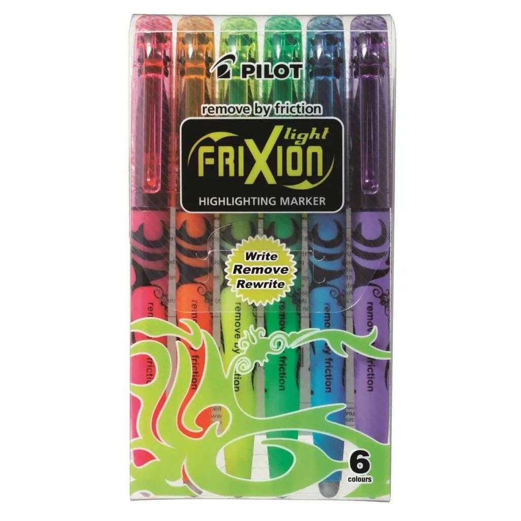 Pilot Frixion Light Erasable Highlighter (Set of 6 Vivid Colours ...