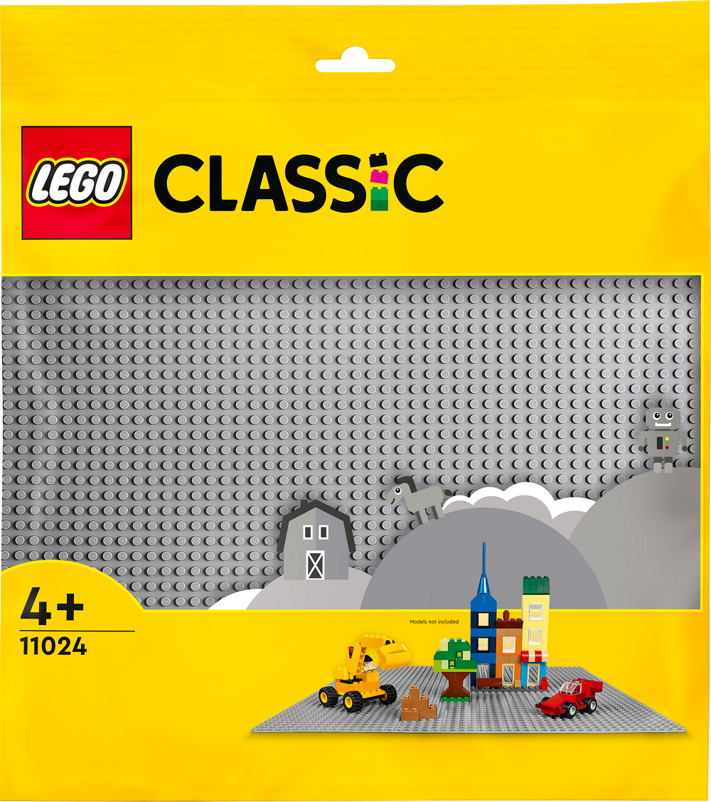 LEGO® Classic Building Blocks Grey Baseplate Set for Kids 11024 - 1 ...
