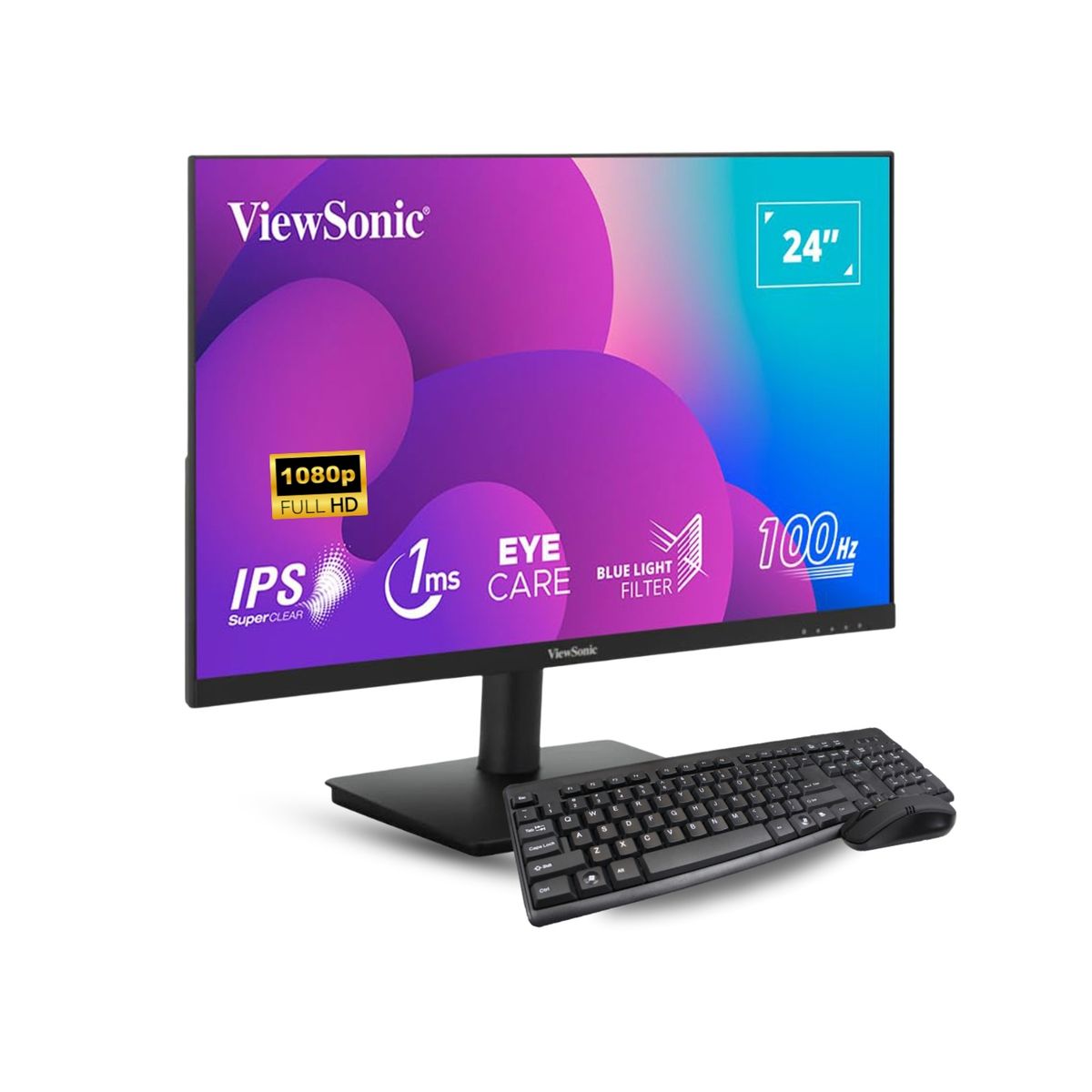 Viewsonic 24" Full HD LED Series Monitor with MR A tech keyboard and ...