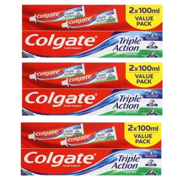 Colgate - Toothpaste / Triple Action Original Mint (2 x 100ml) - Pack ...