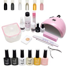 High Quality UV/LED Glam Gel Nail Polish Starter & Soak Off Kit 19 Pink ...