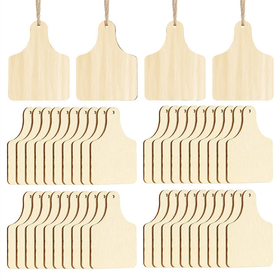 120Pcs Unfinished Cow Ear Tags for DIY Craft Christmas Party Decor ...