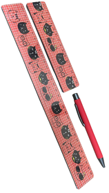 15cm & 30cm Wooden Rulers & Ballpoint Pen Combo - Assorted Cats Faces ...