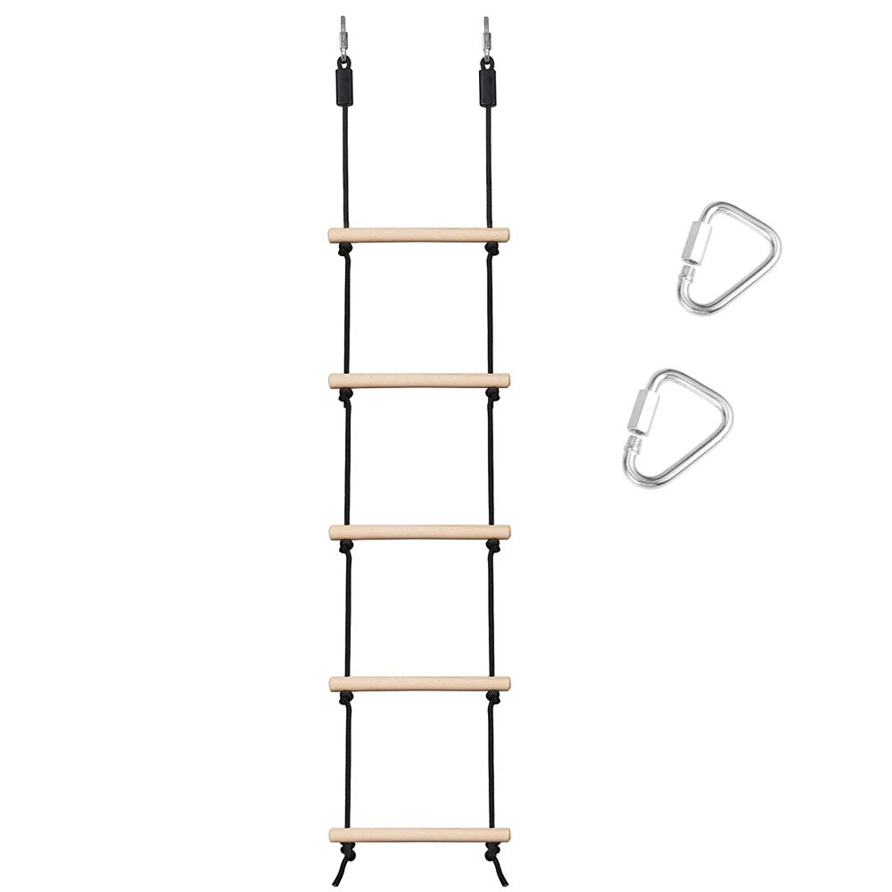 Home Playground Treehouse 5 Step Swing Rope Ladder With Hanging ...