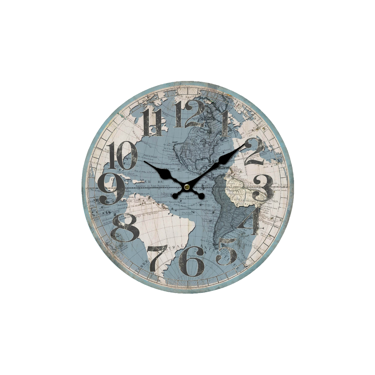 Wood World Map Wall Clock - 34cm | Shop Today. Get it Tomorrow! | takealot.com