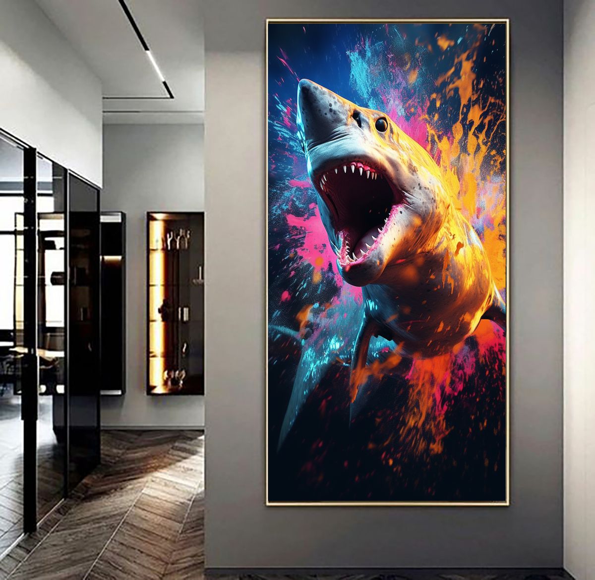 Canvas Wall Art - Shark Paint Attack - 0822 | Shop Today. Get it ...