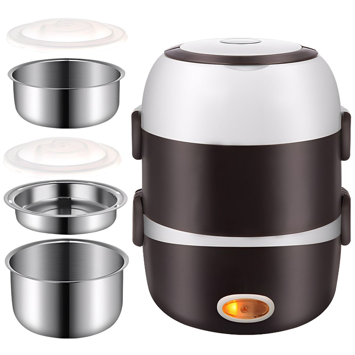 3 Layers Electric Warmer Lunch Box Food Heater Portable Bento ...