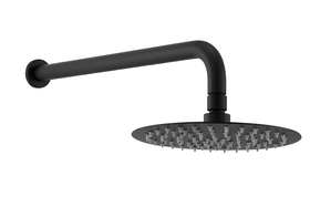 AIYI 8-Inch Black Round Shower Head with Arm AY406-085 | Shop Today ...
