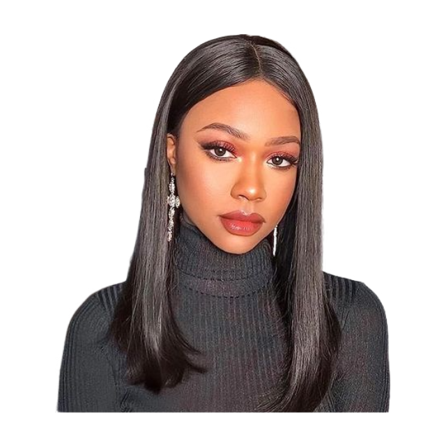 14 Inch Straight Bob Wig Human Hair 13x4 HD Lace Front Bob Wig Glueless ...