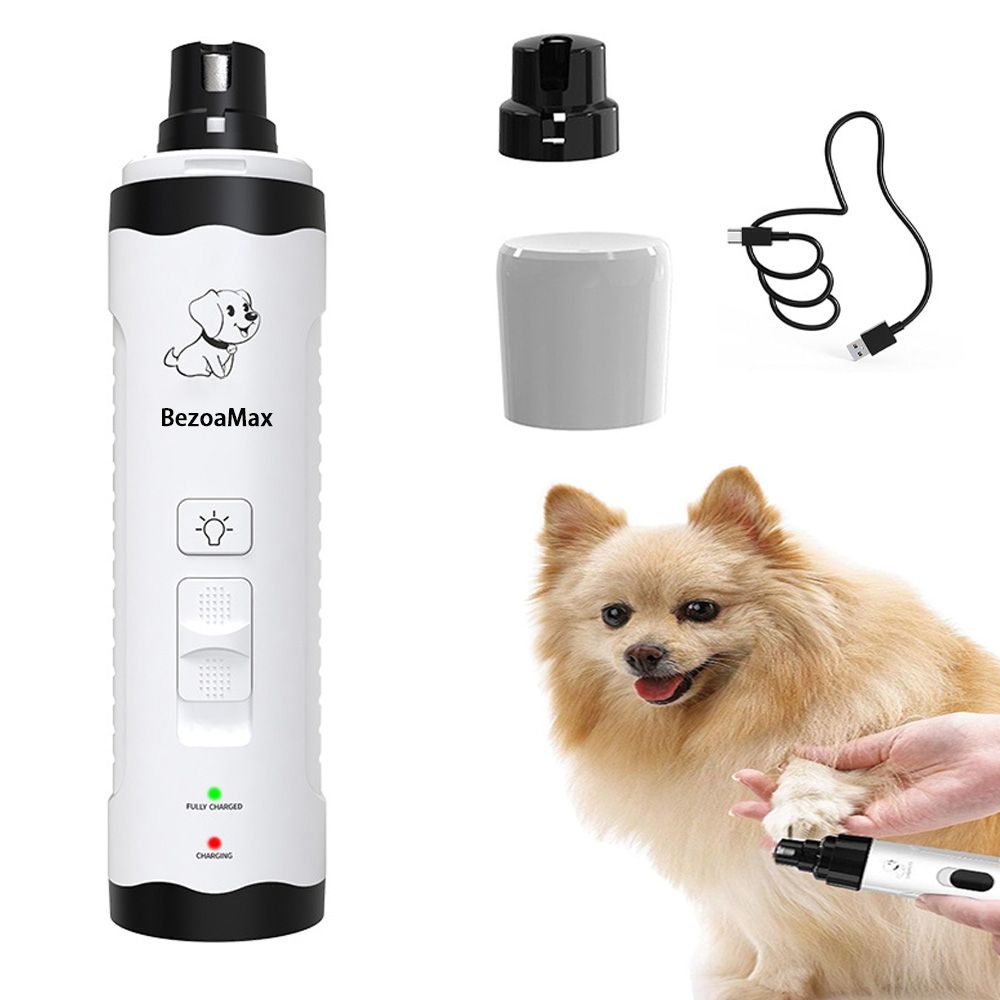 BezosMax Dog Nail Grinder with 2 LED,Electric Pet Nail File 2 Speeds ...