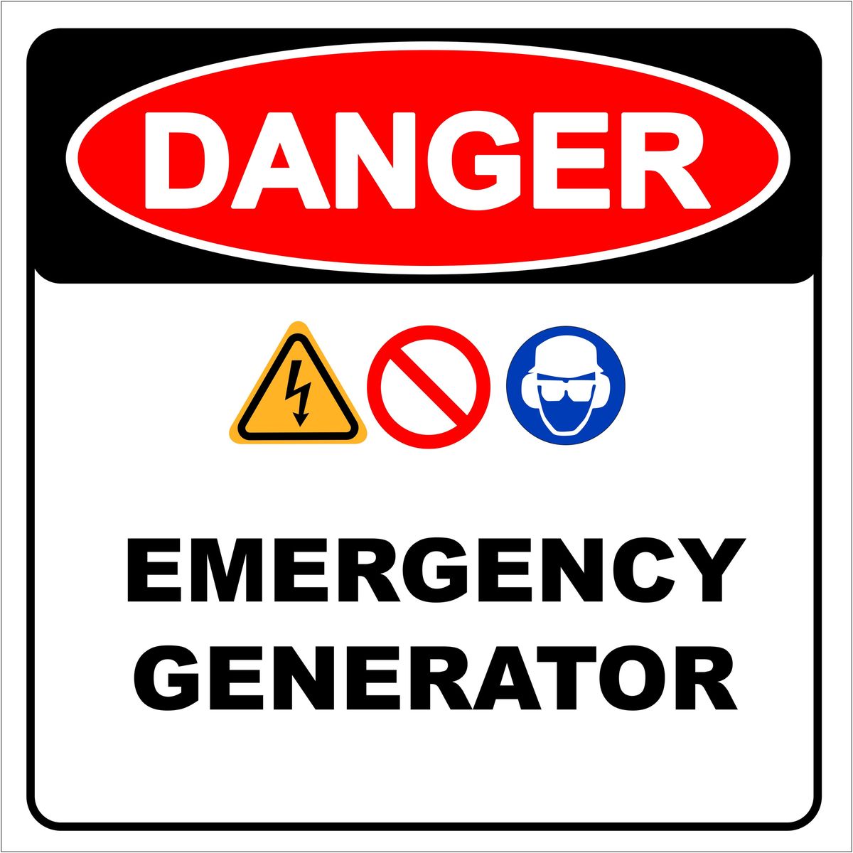 Danger Emergency Generator 19x19cm Sign - 2 Pack | Shop Today. Get it Tomorrow! | takealot.com