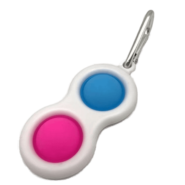 Mihuis Blue & Pink Keyring Big Popper Fidget Toy with Chain for ADHD ...