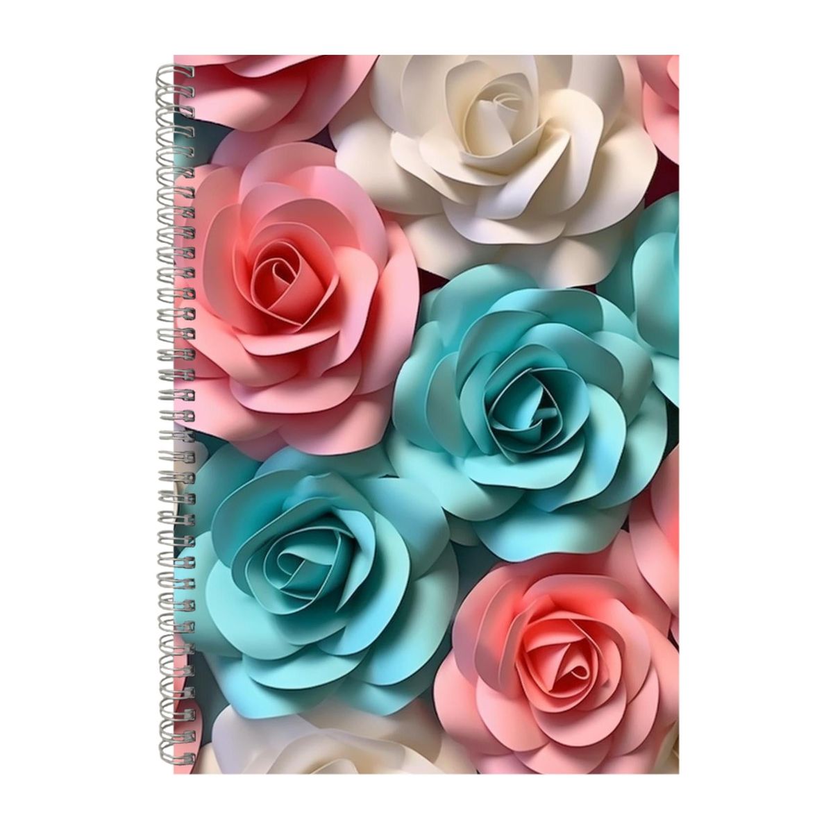 3D White Pink And Teal Roses Notebook Gift Idea A4 NotePad 109 | Shop ...