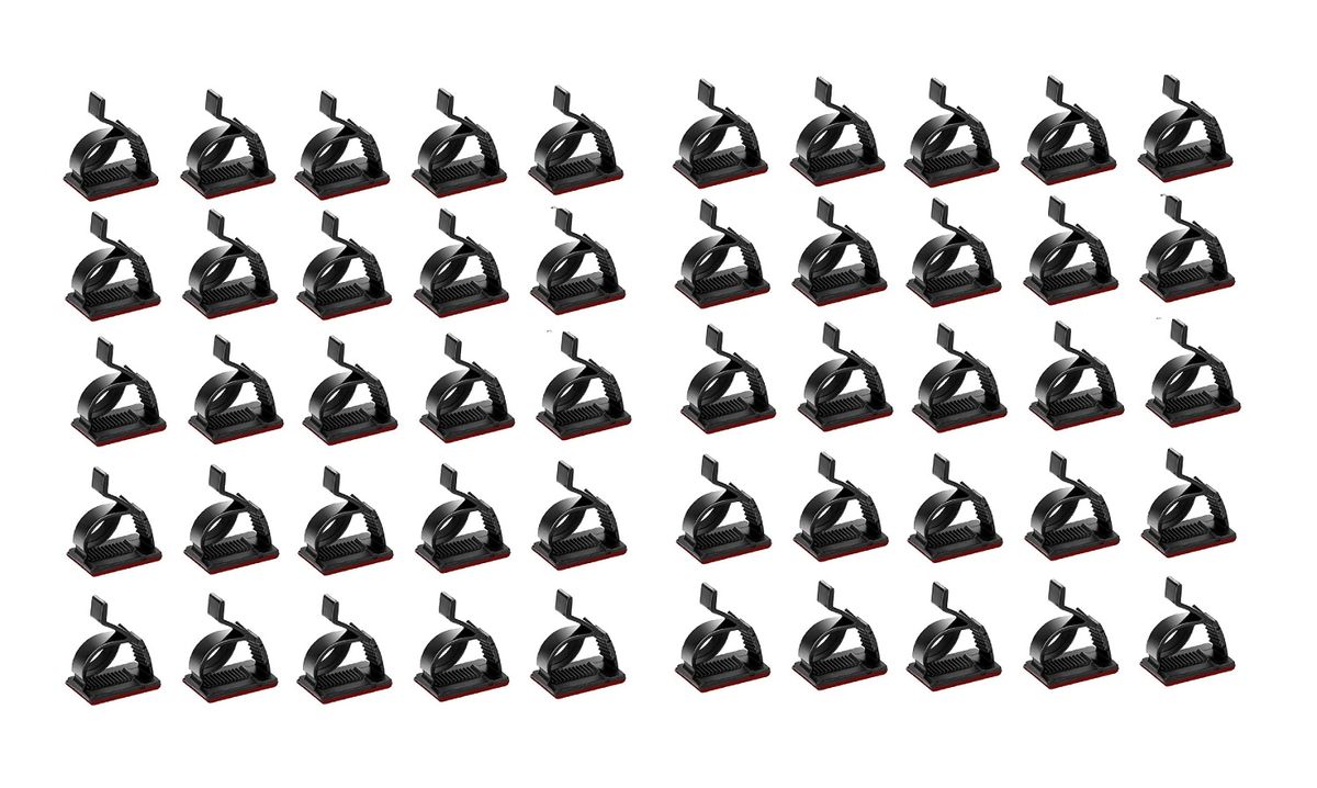 50Pcs Adjustable Cable Management Clips for TV PC Ethernet Under Desk ...