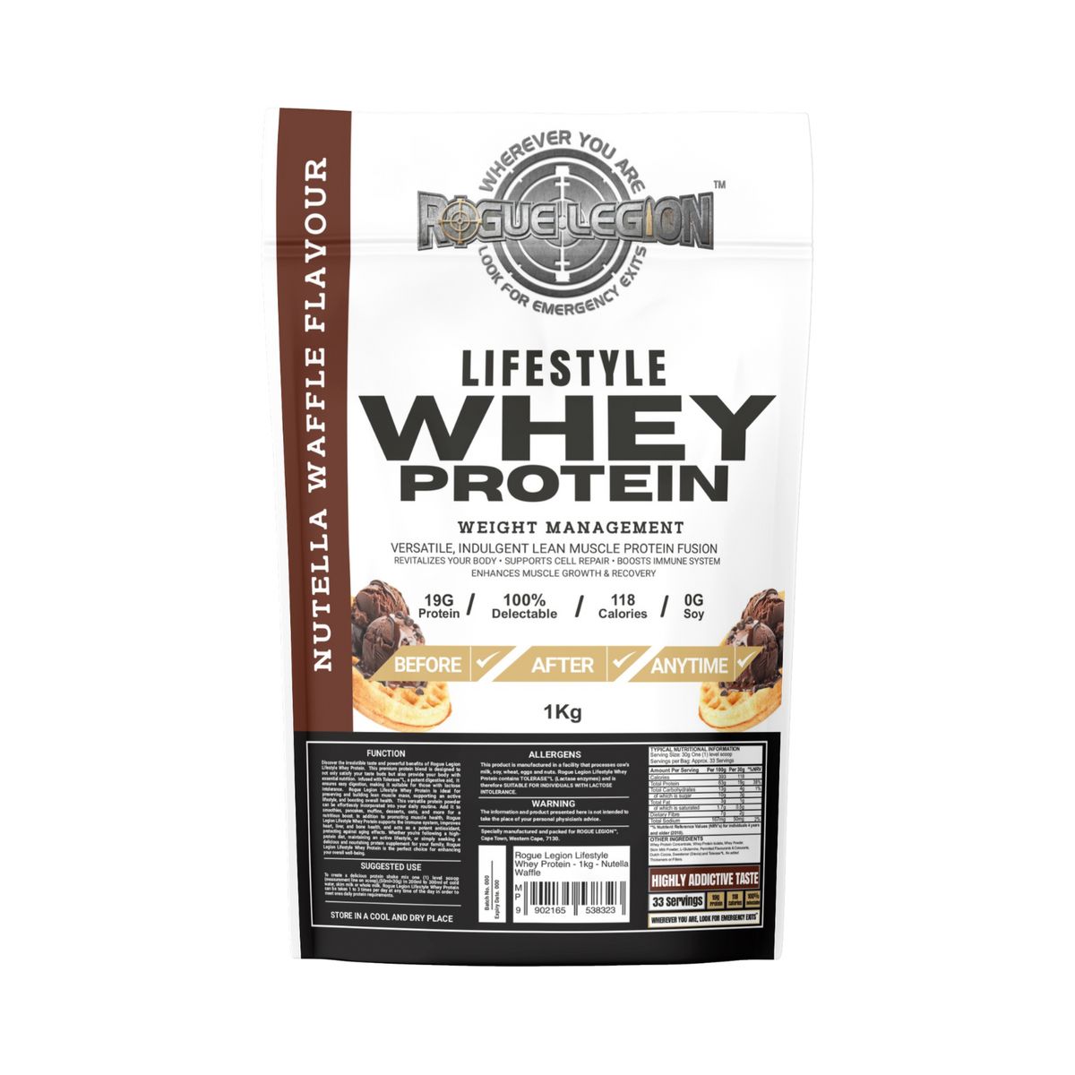 Rogue Legion Lifestyle Whey Protein - 1kg - Nutella Waffle | Shop Today ...