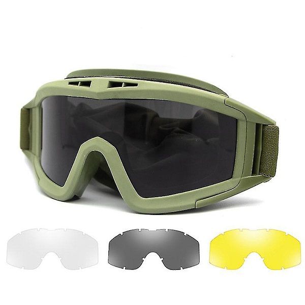 Tactical Goggles With 3 Interchangeable Lens-Army Green | Shop Today ...