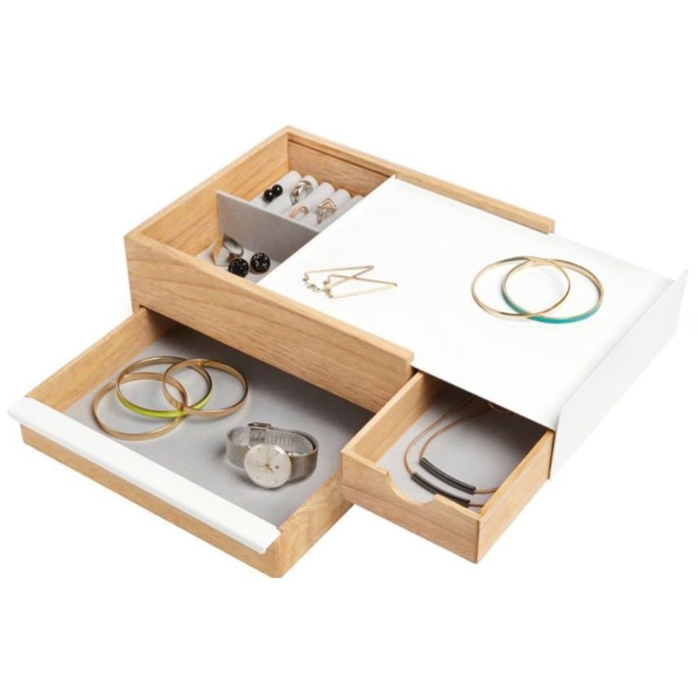 Umbra Stowit Jewelry Box White And Natural | Shop Today. Get it ...