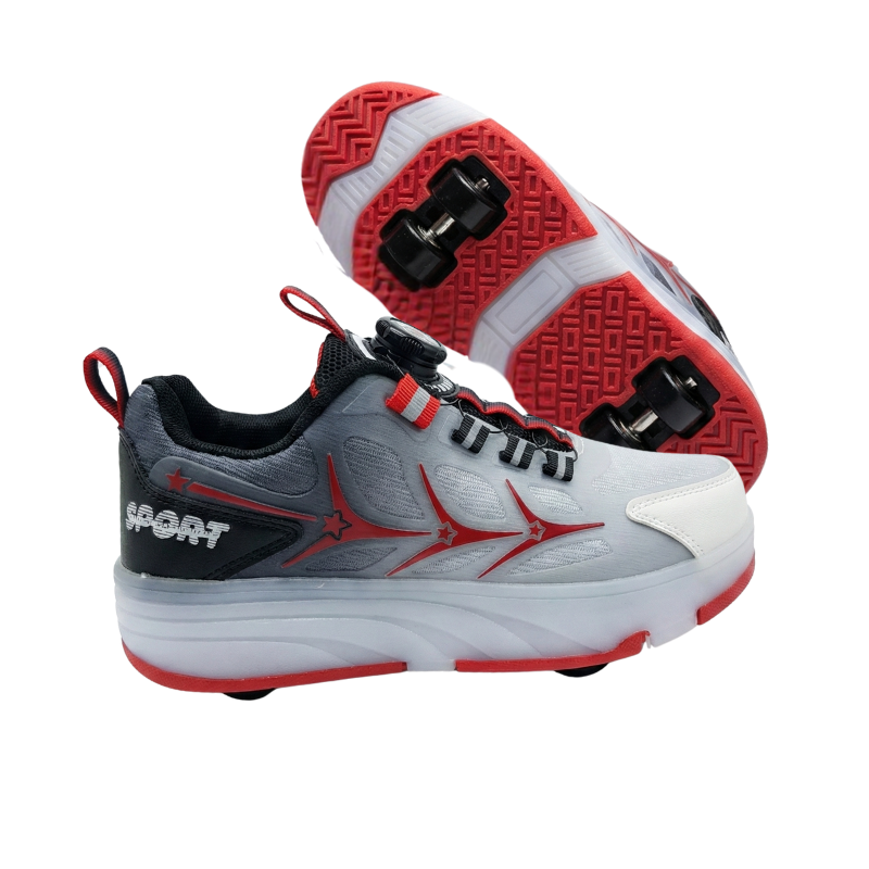 Boys' 2-in-1 Roller Skate Shoes with Rotary Dial Lock - Red/Black ...