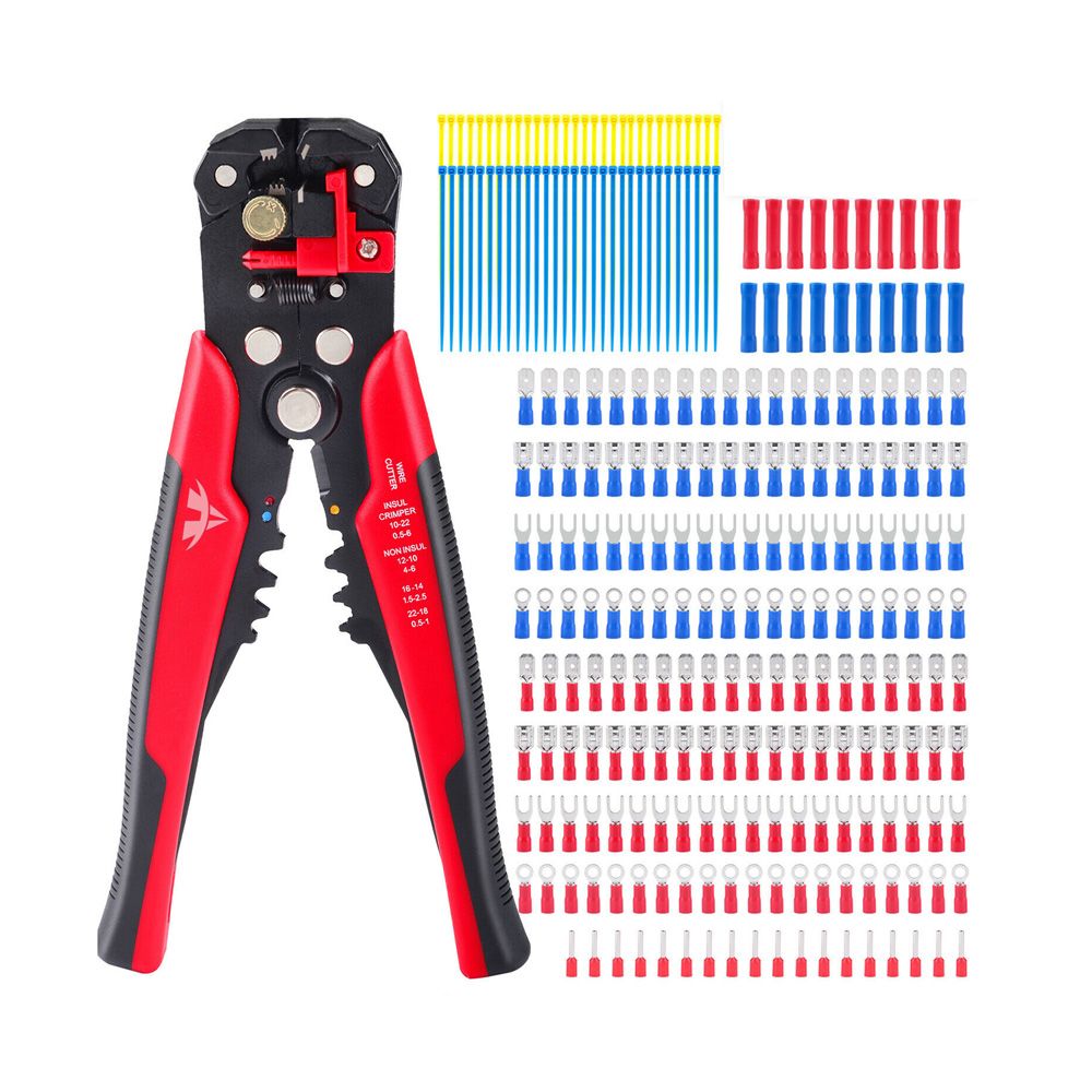 260 Piece Insulated Electrical Wire Connectors Stripping Plier Kit ...