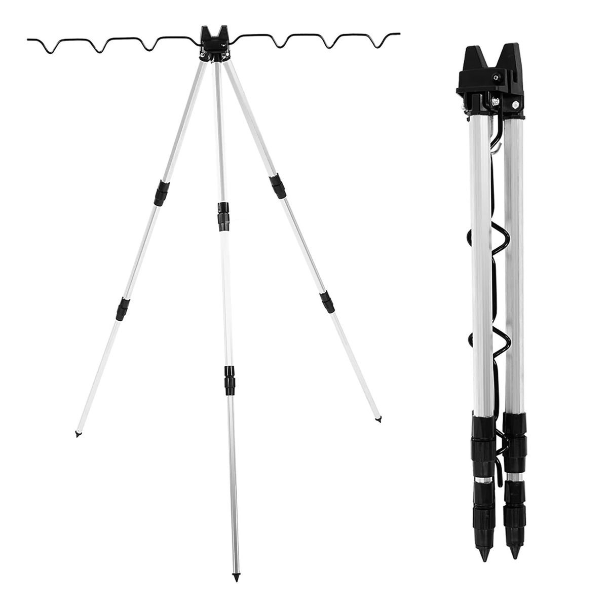 Fishing rod Tripod holder Sturdy Tripod Stand - Holds Up to 7 Rods ...