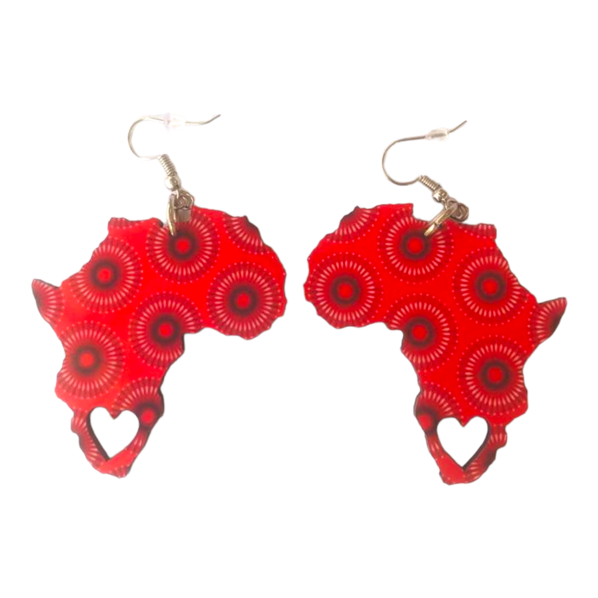Africa Map Earrings - Traditional Shweshwe African Fabric Prints | Shop ...
