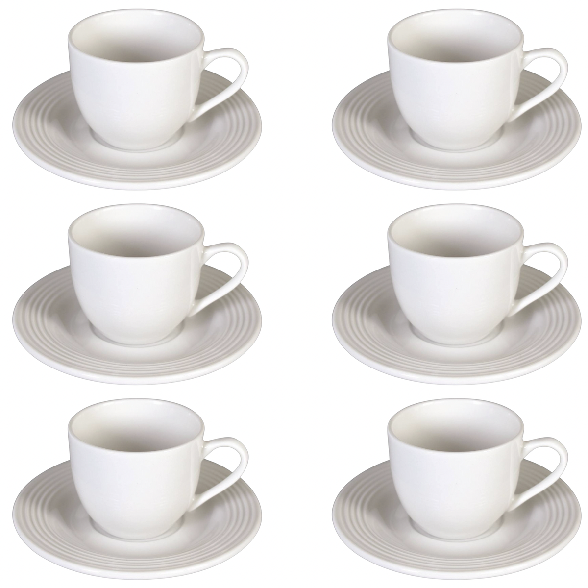Premium Designer Ceramic Tea or Coffee Cups and Saucers - 220ml - Set ...