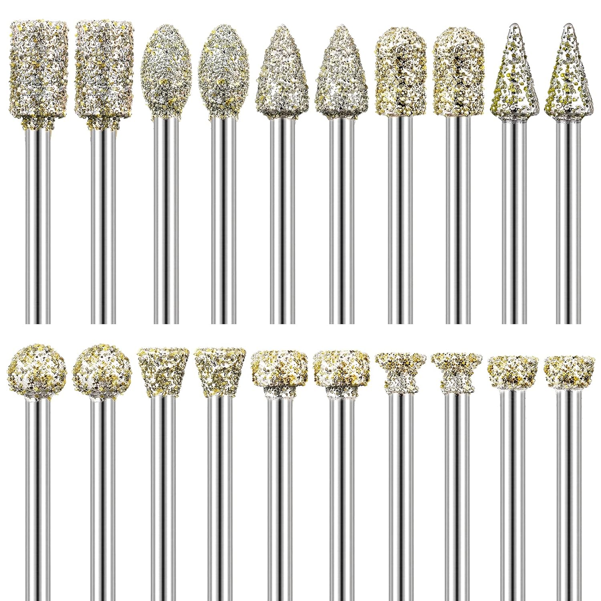 Diamond Grinding Burr Drill Bit Set for Dremel Rotary Tool 20Pcs Burr Bits | Shop Today. Get it ...