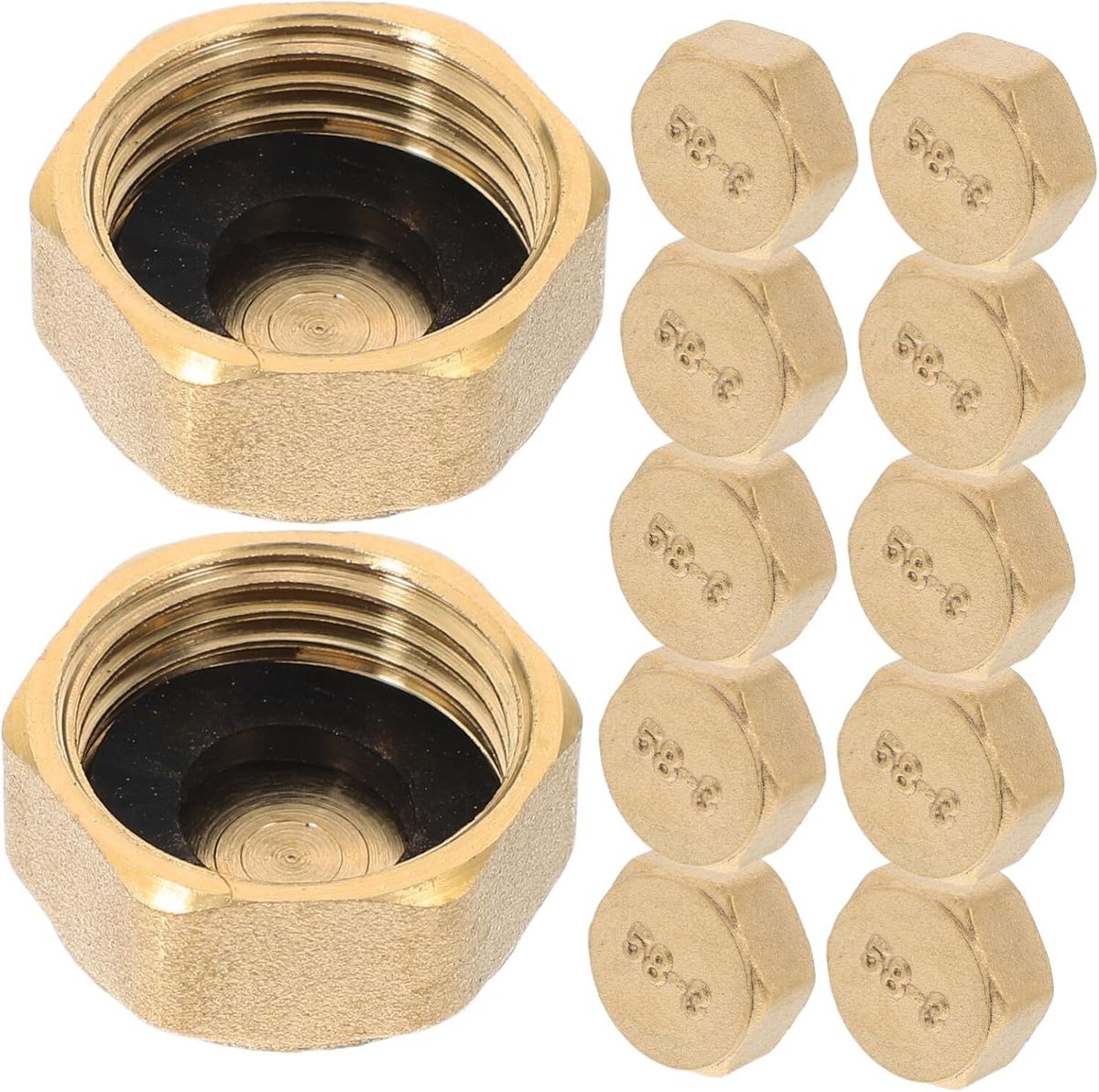 12pcs Brass Compression Caps for Water Pipes Stop Valve Fittings Easy ...
