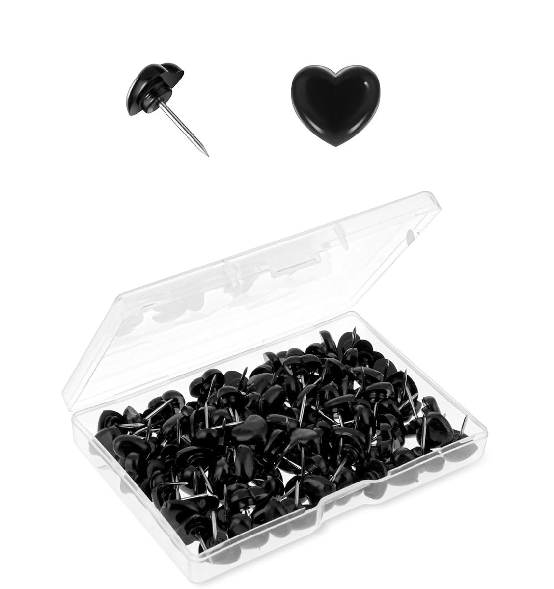 Black Heart Thumb Tack Push Pins - Box of 50 | Shop Today. Get it ...