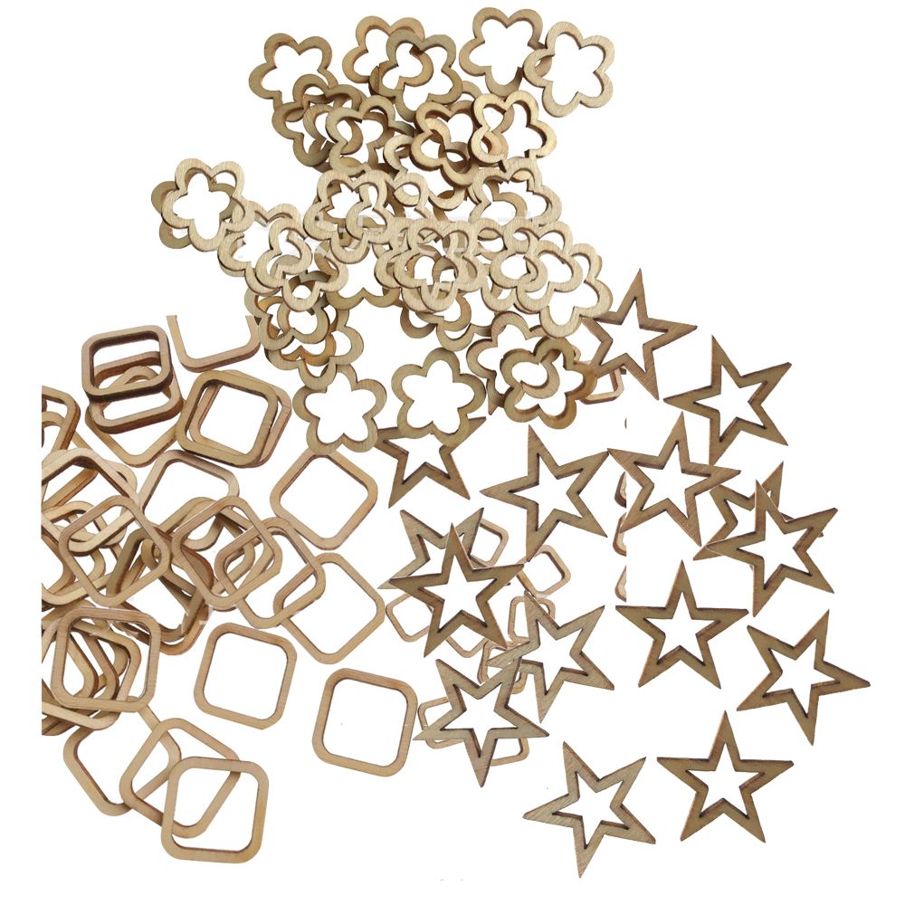 Craft Laser Cut Wood Embellishments Shapes 300pc Stars 2cm Shop