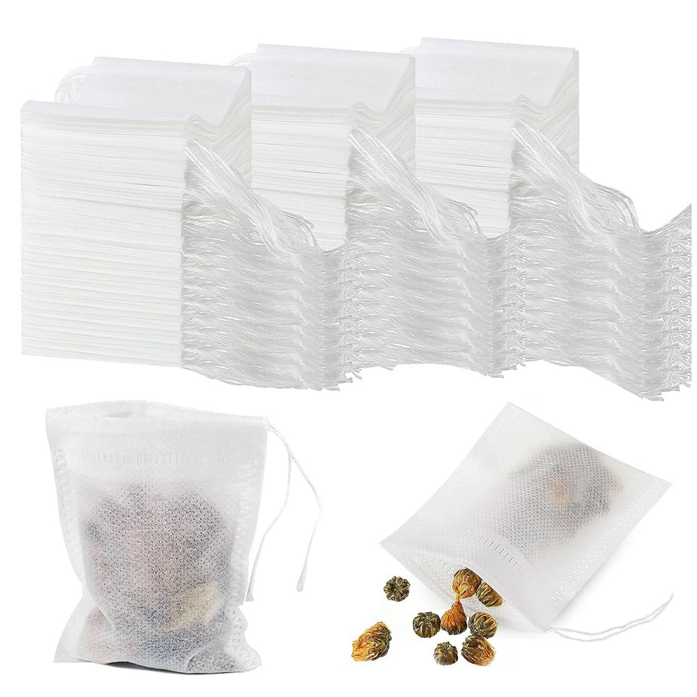 Chenshia 100 Organic Tea & Coffee Filters - Drawstring Bags -Loose Leaf ...