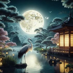 Canvas Wall Art - Moonlight Crane | Shop Today. Get it Tomorrow ...
